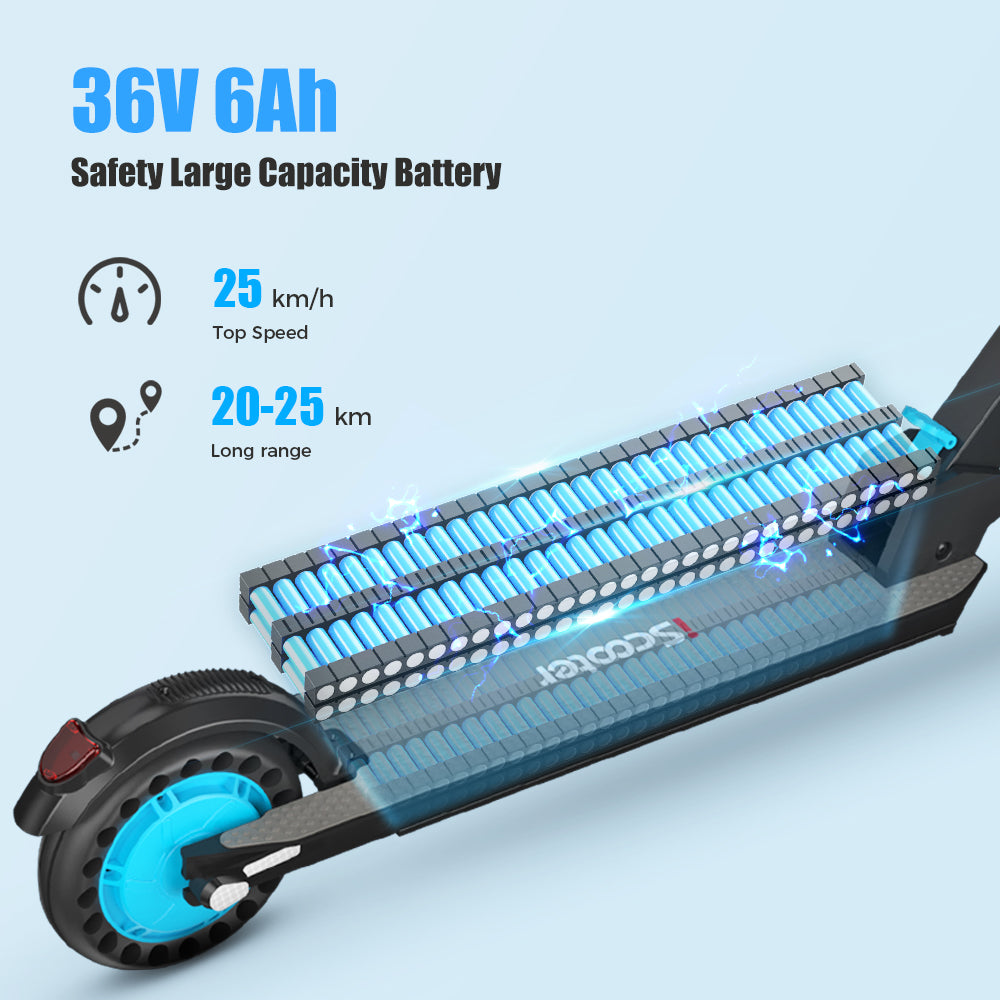 i8 Blue Led pedal Electric Scooter 500W | iScooter