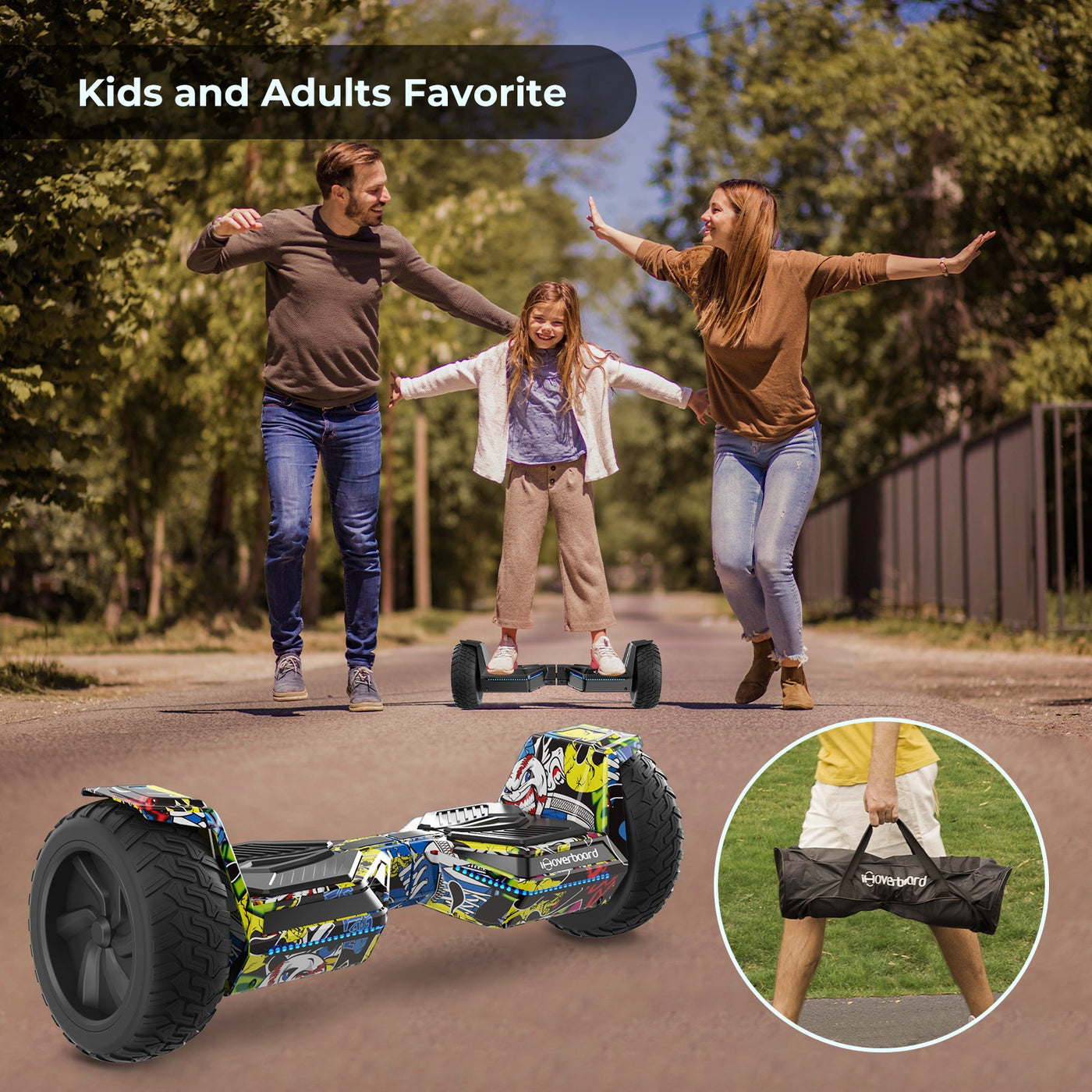 H8 LED Yellow Off Road Hoverboard 8.5" | iScooter
